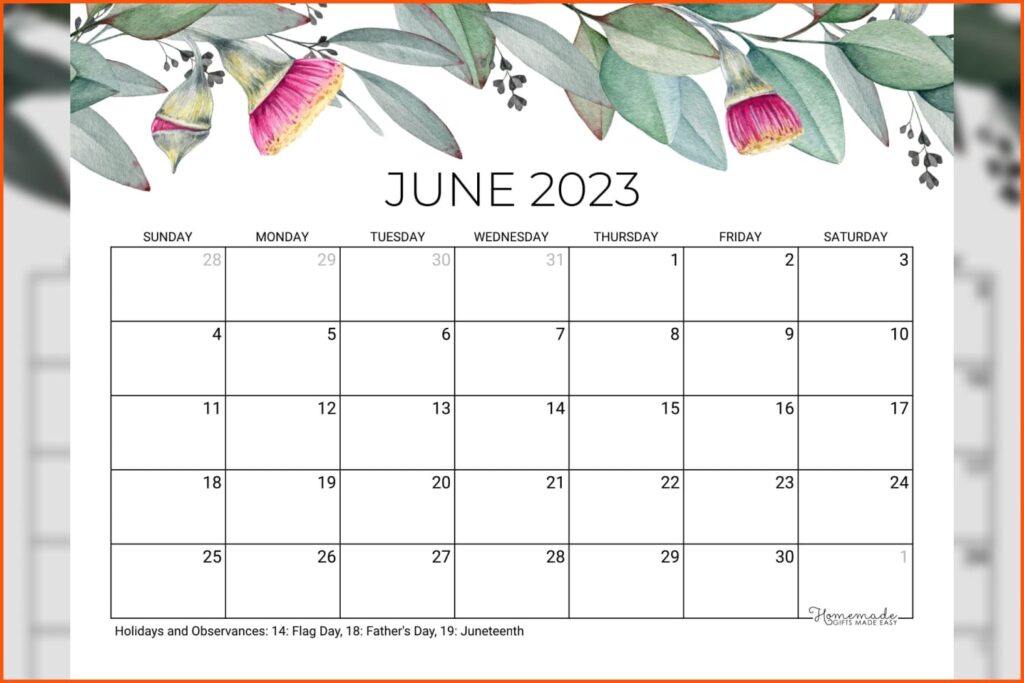 40+ Best June Calendars for 2022