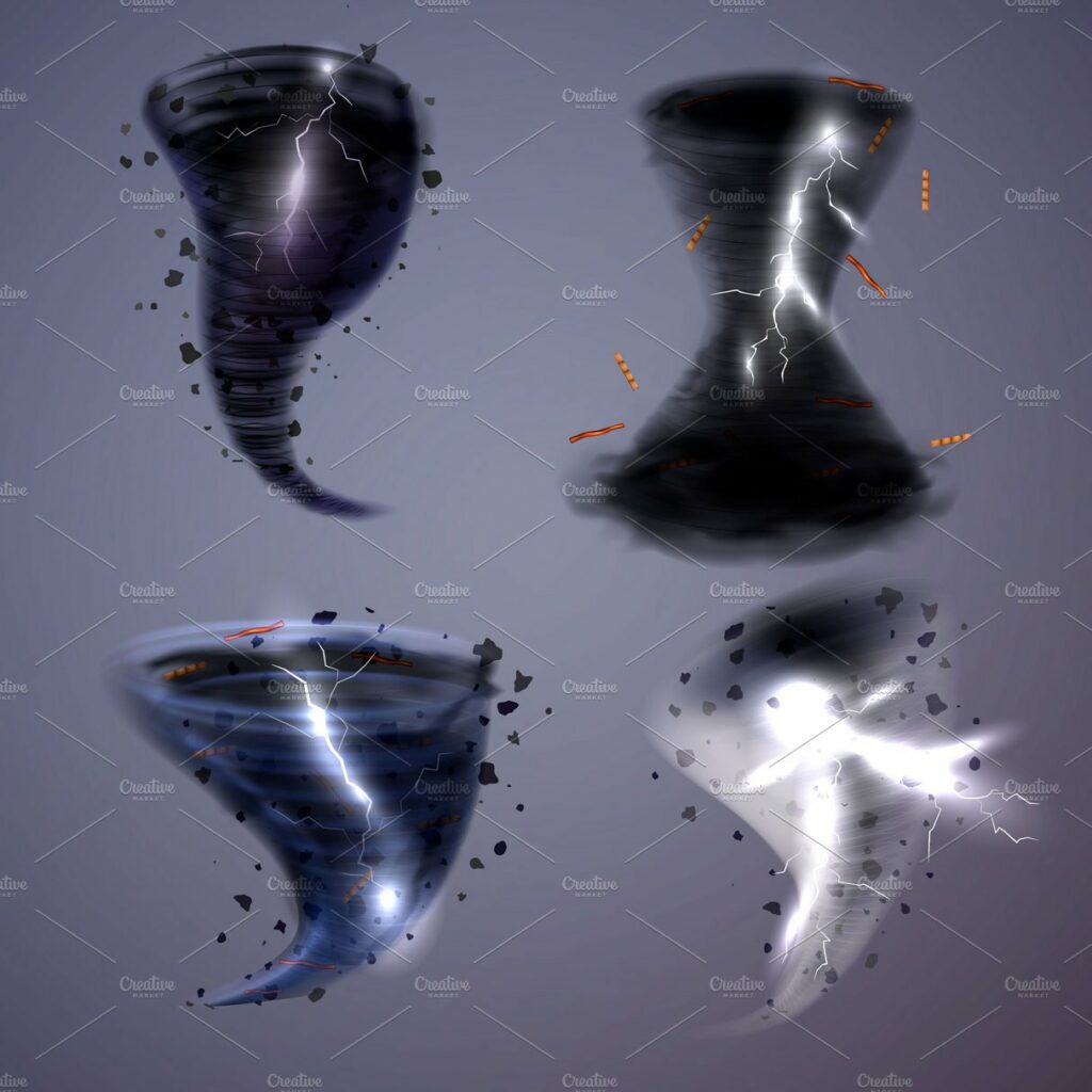 Storm hurricane tornado cyclone set – MasterBundles