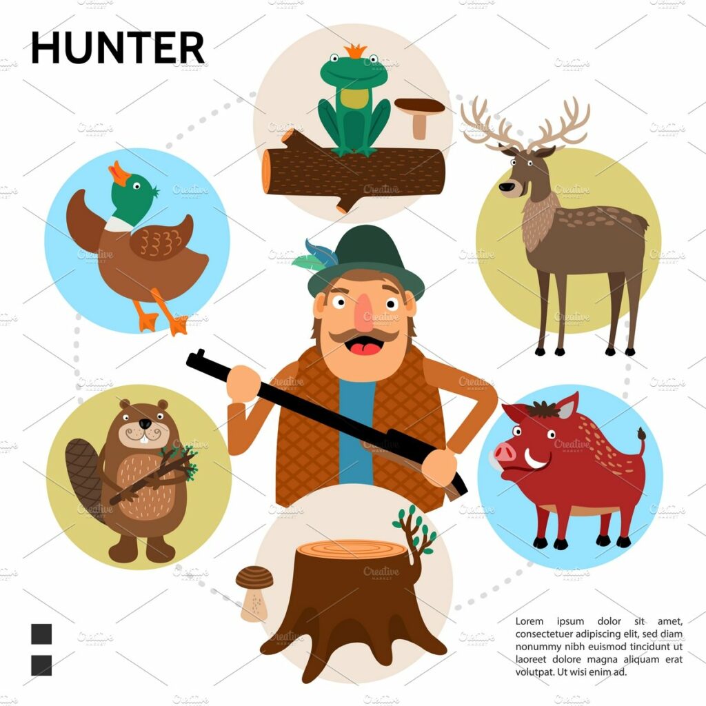 Flat hunting round concept – MasterBundles