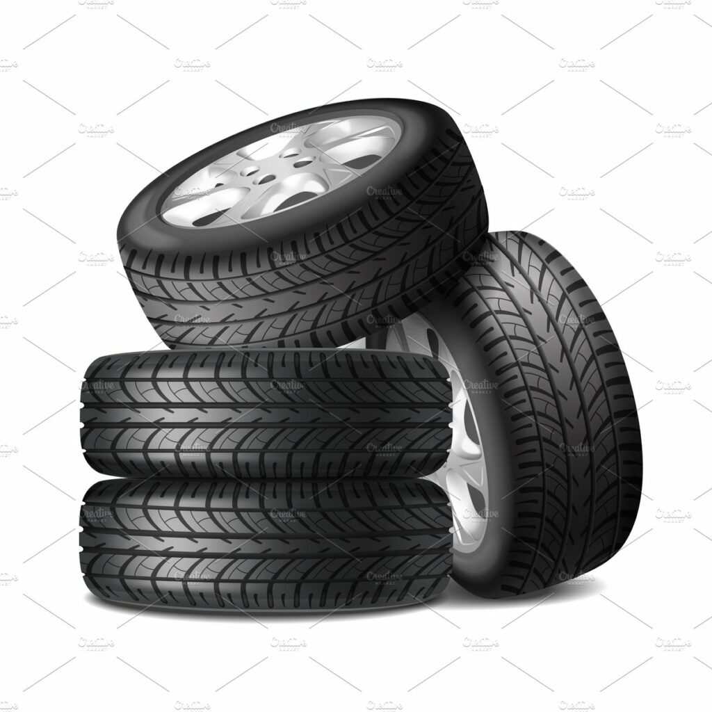 Car tires wheels realistic set – MasterBundles