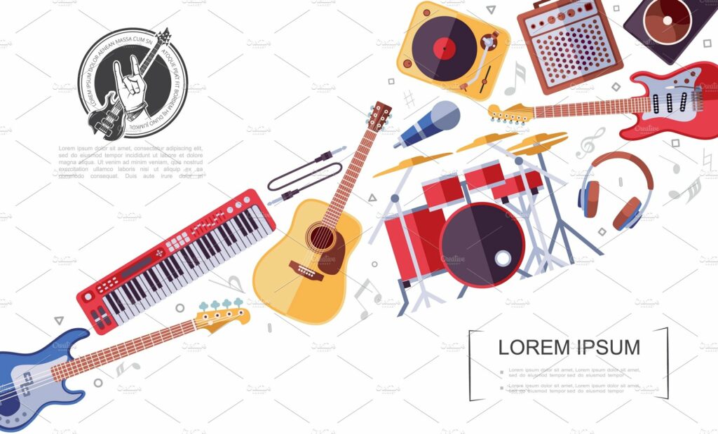 Rock musical instruments concept – MasterBundles