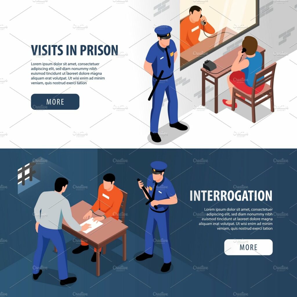 Prison two isometric banners – MasterBundles
