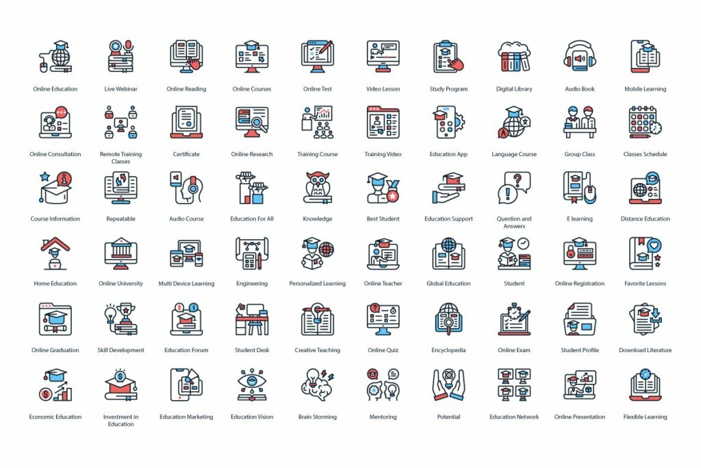 E-Learning and Training Color Icons – MasterBundles