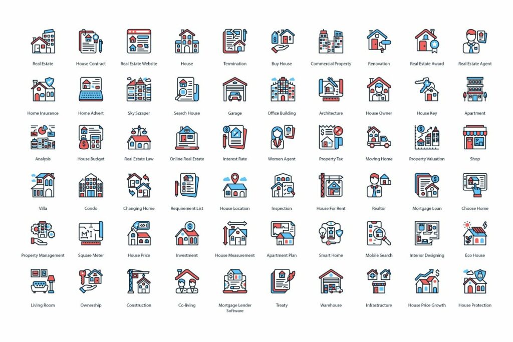 Real Estate Color Icons – MasterBundles