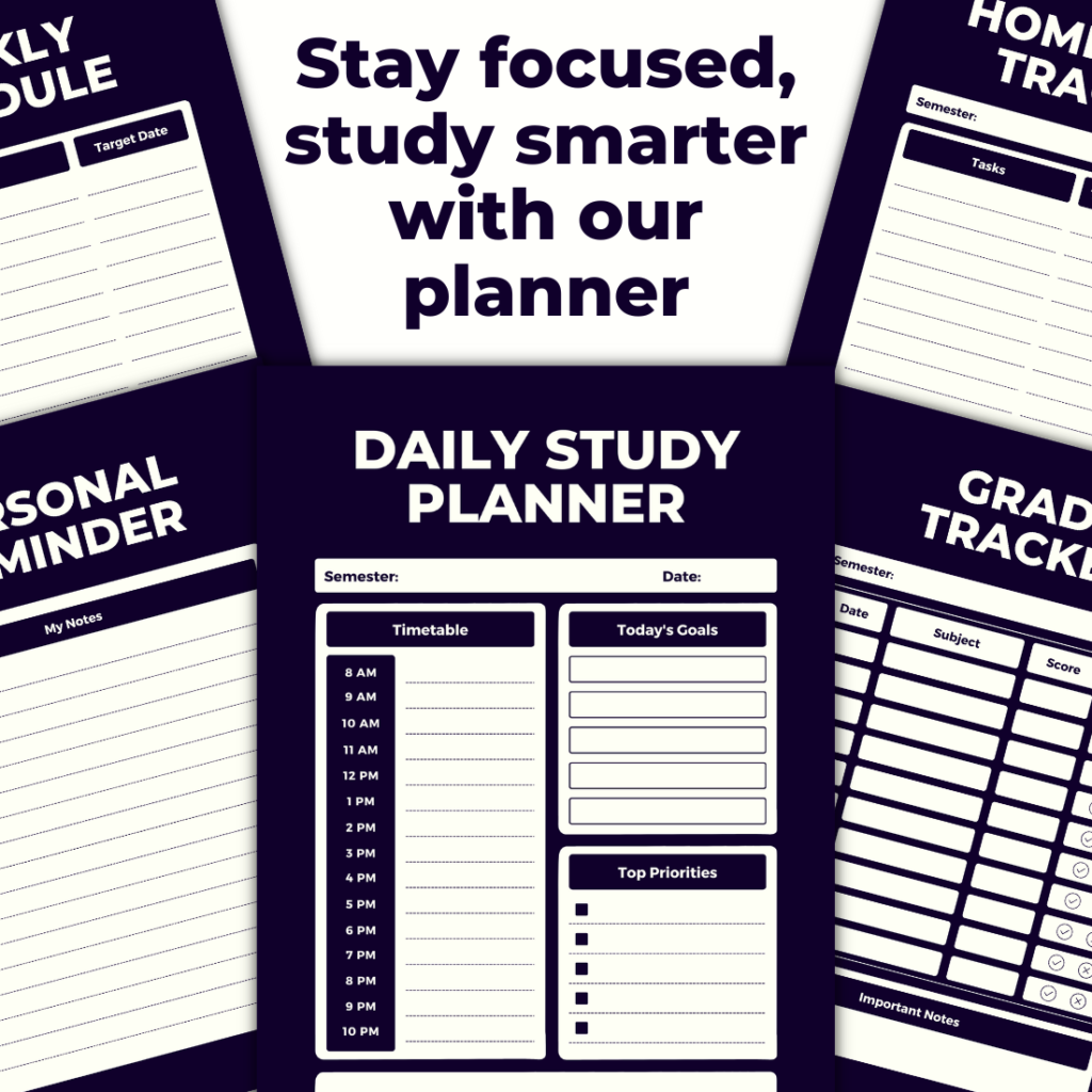 Minimalist Daily Study Planner Canva Template - MasterBundles