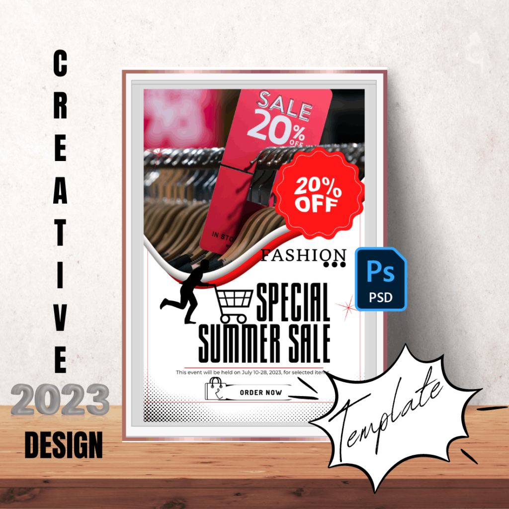 Simple minimalist clothing business promotional flyer poster design ...