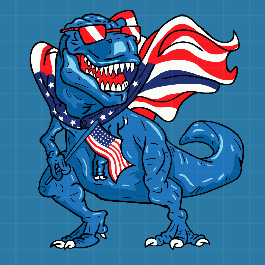 Amerisaurus Rex Independence Day American Flag 4th of July - MasterBundles