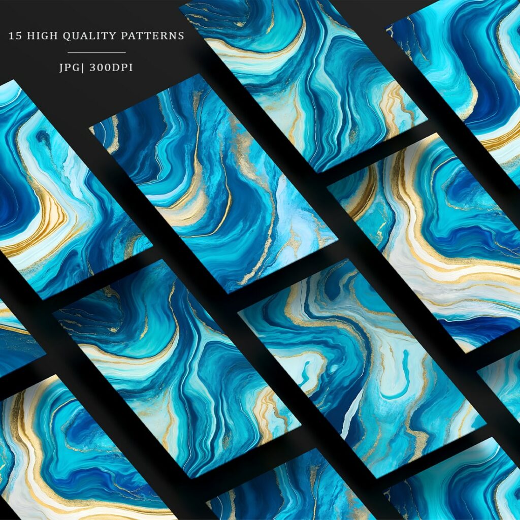 Aqua Blue Marble Textures – MasterBundles
