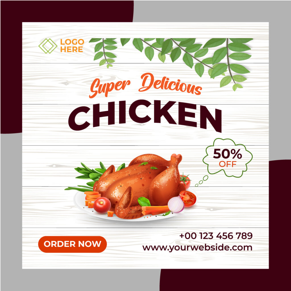 Chicken social media post - MasterBundles