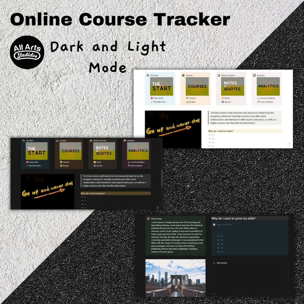 Notion Template Online Course Tracker - MasterBundles