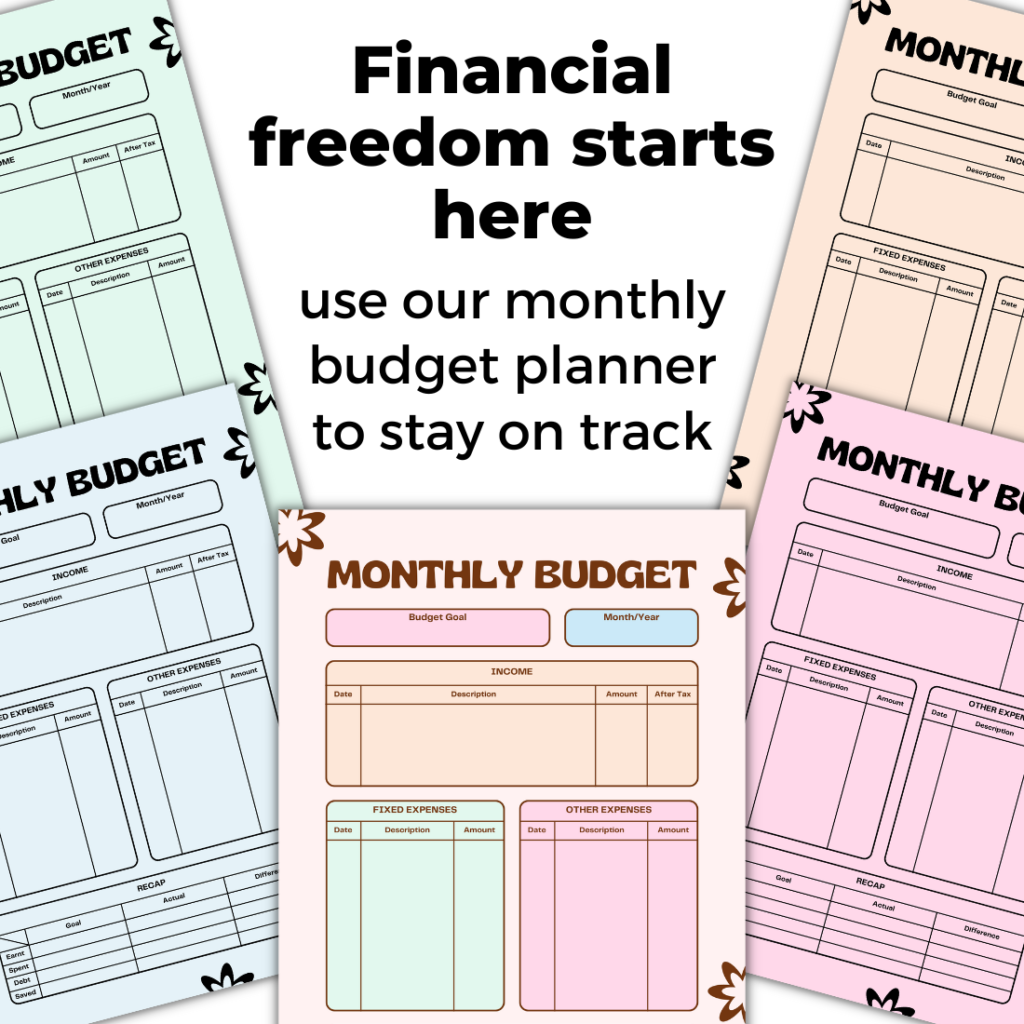 5 Colorful Monthly Budget Planners Template - MasterBundles
