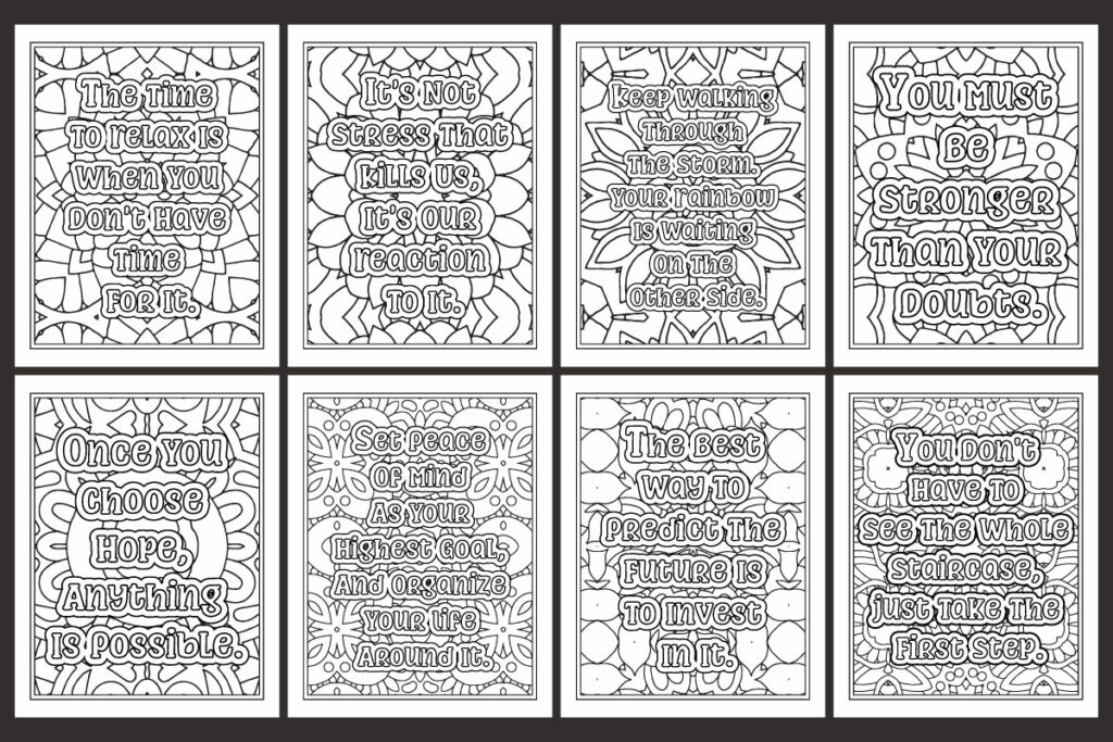 Stress Relief Coloring Pages for Adults KDP Coloring Book - MasterBundles