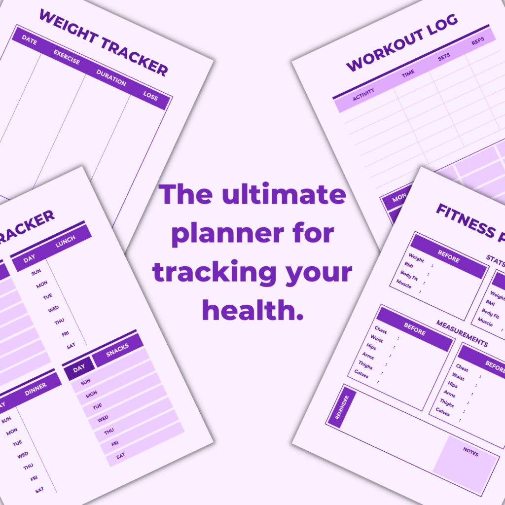 Food Fitness Tracker Planner Template - MasterBundles