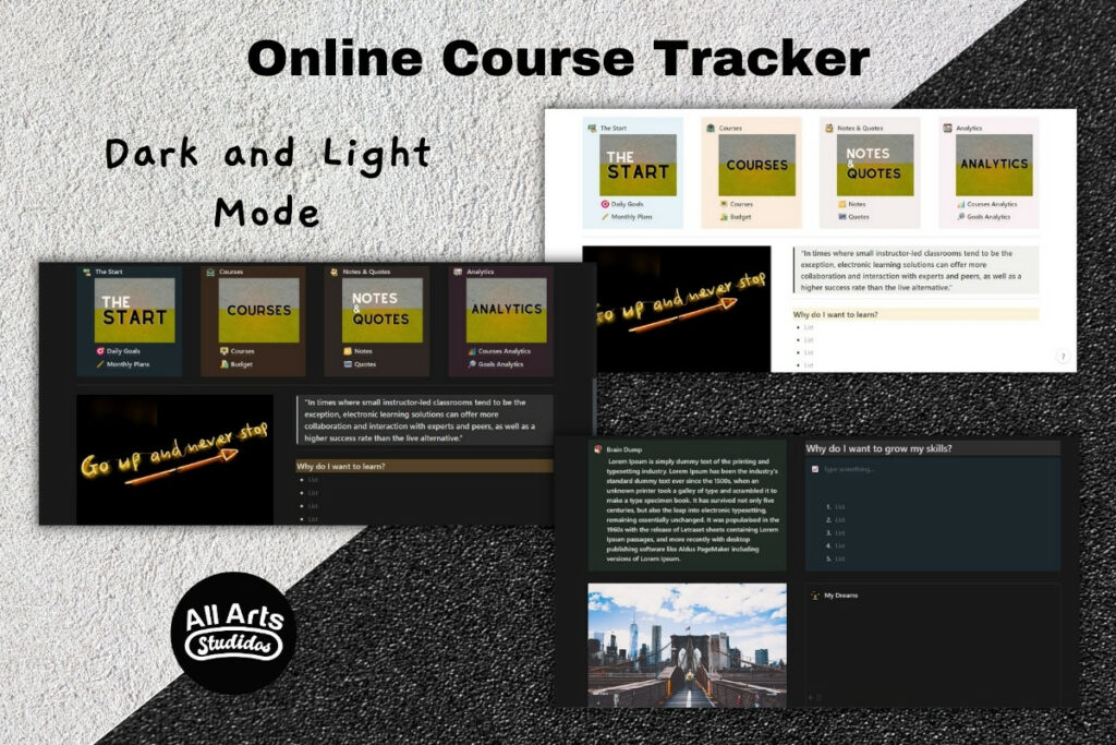 Notion Template Online Course Tracker - MasterBundles