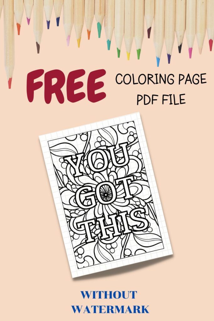FREE MOTIVATION QUOTE COLORING PAGE - MasterBundles