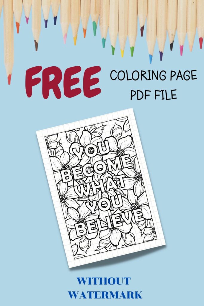 FREE MOTIVATION QUOTE COLORING PAGE - MasterBundles