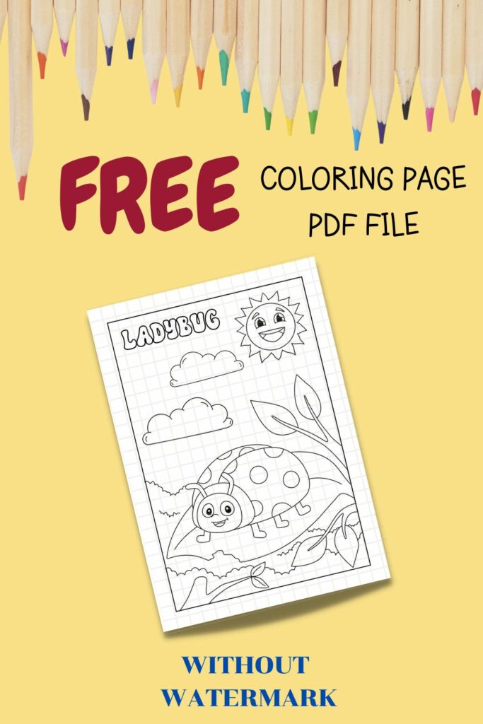 FREE LADYBUG COLORING PAGE - MasterBundles