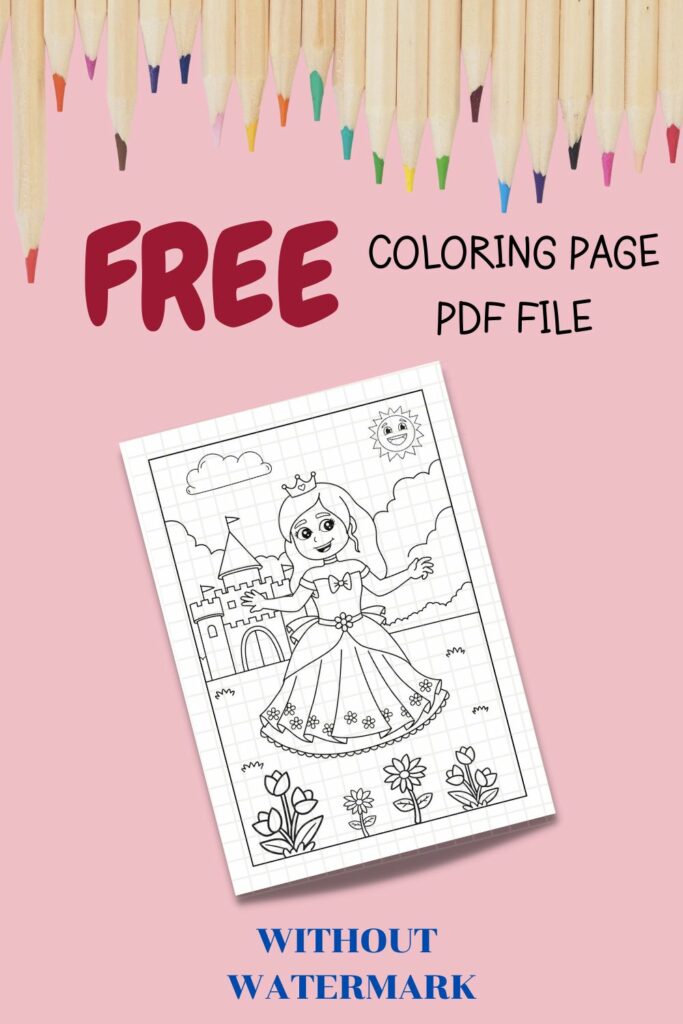 FREE PRINCESS COLORING PAGE - MasterBundles