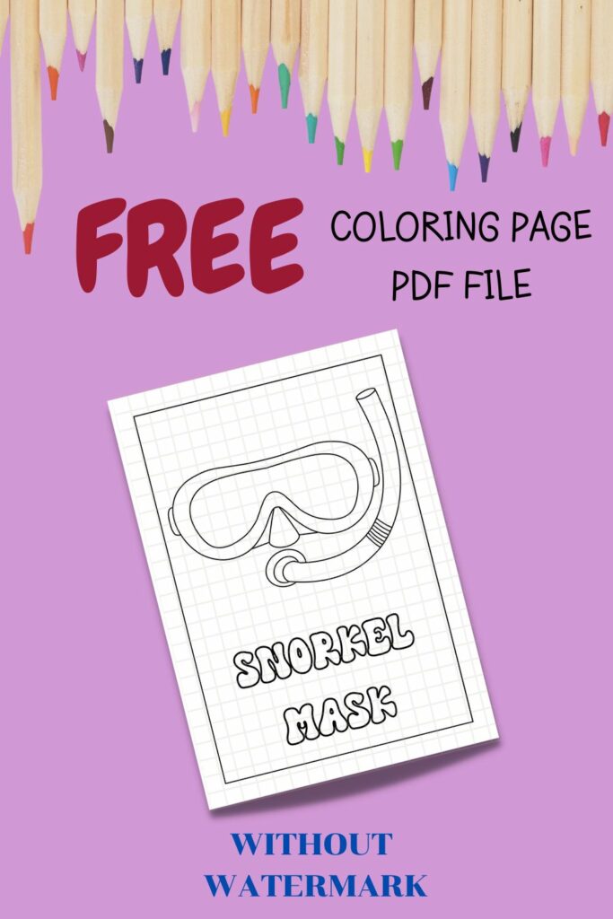 FREE SNORKEL MASK COLORING PAGE - MasterBundles