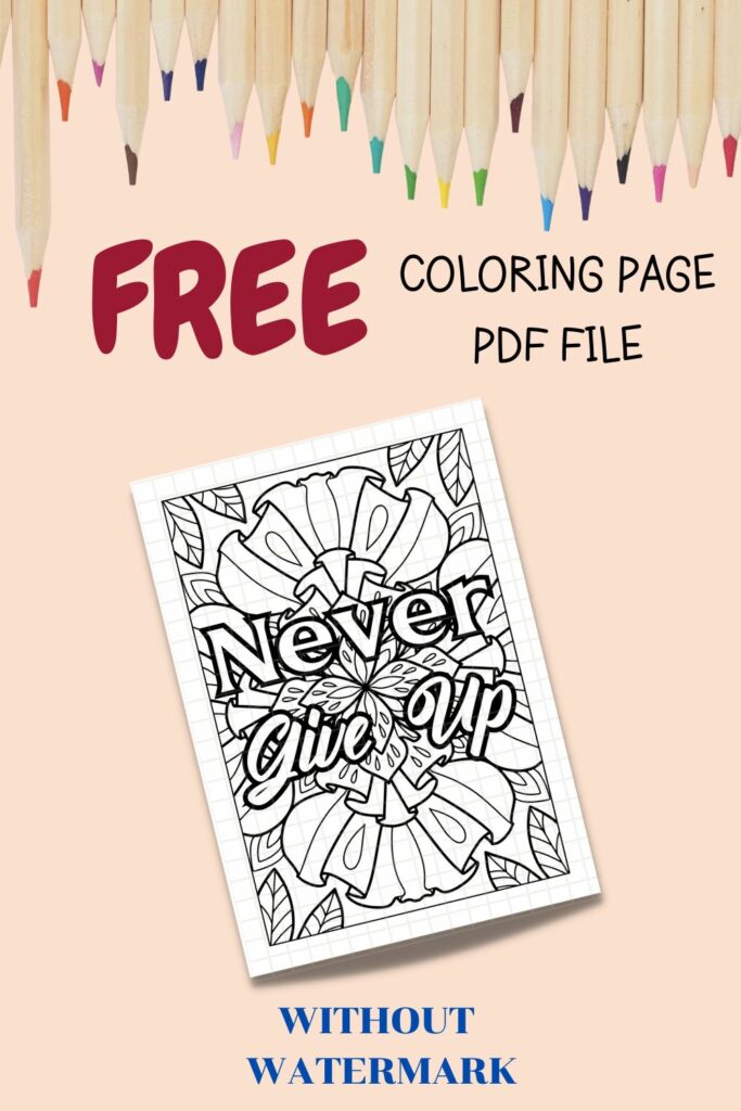 FREE MOTIVATION QUOTE COLORING PAGE - MasterBundles