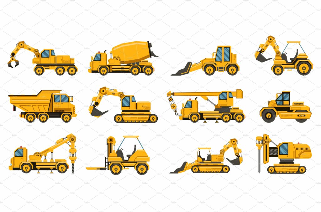 Construction machinery. Heavy road – MasterBundles