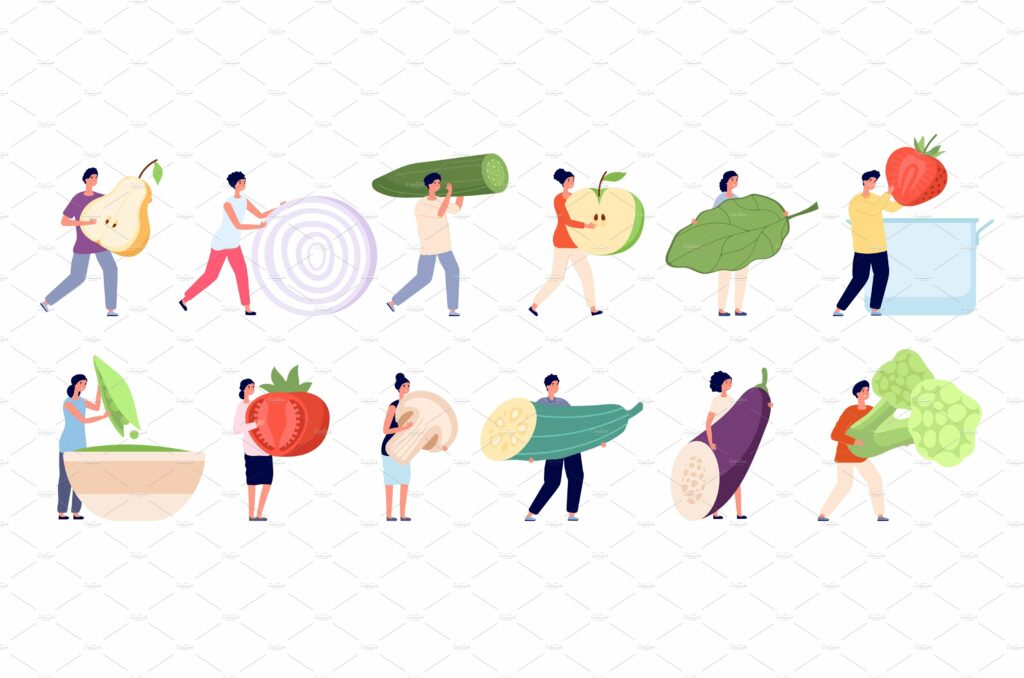 Vegetarian life. Raw ingredients – MasterBundles