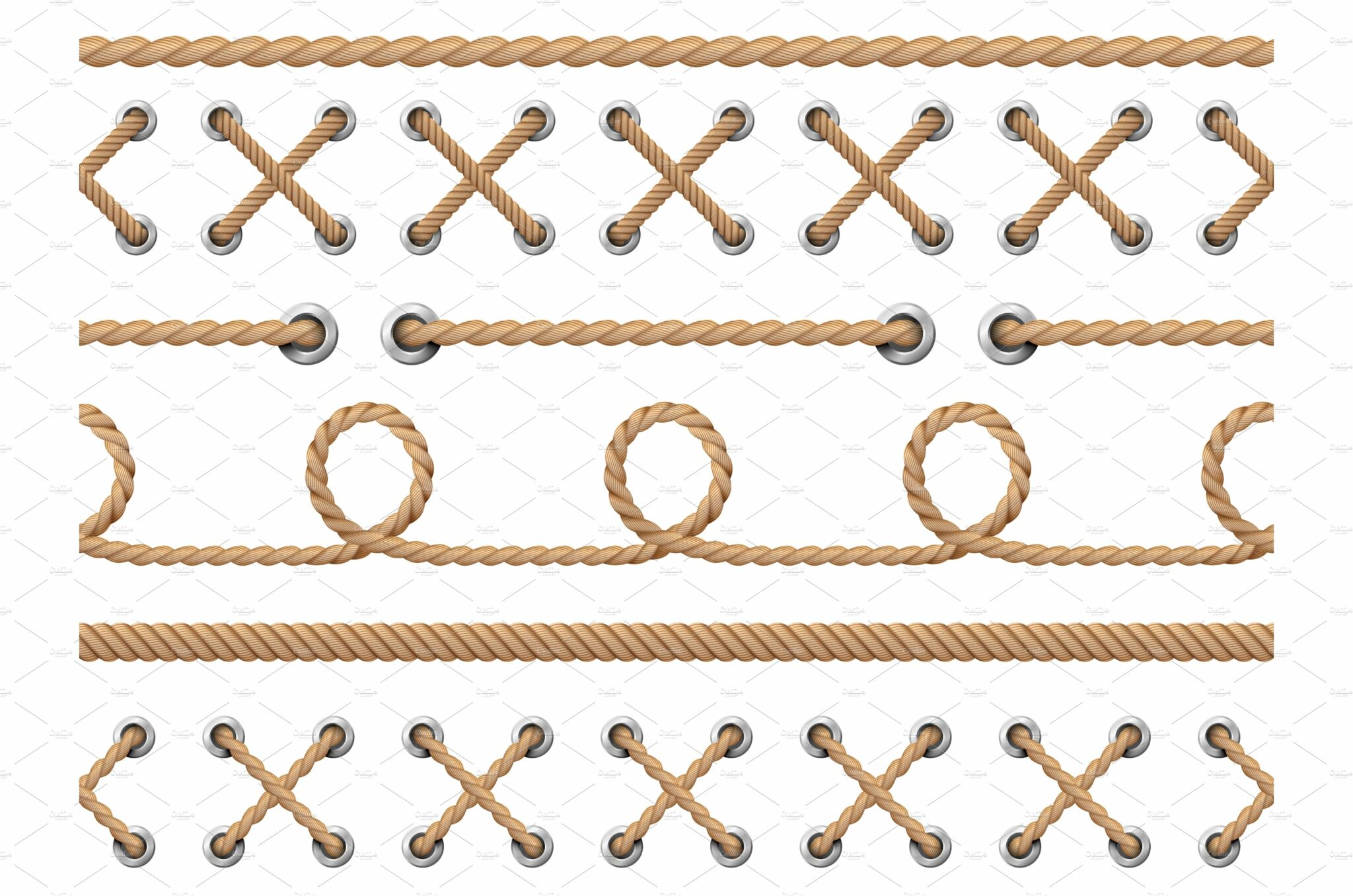 Nautical ropes seamless. Line rope – MasterBundles