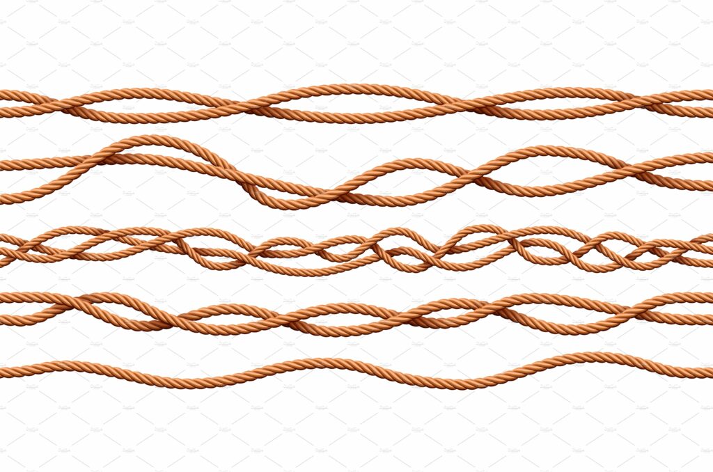 Cable ropes. Realistic cartoon – MasterBundles