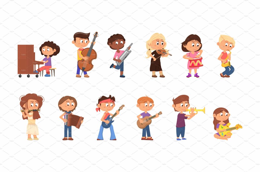 Children play music. Teens playing – MasterBundles