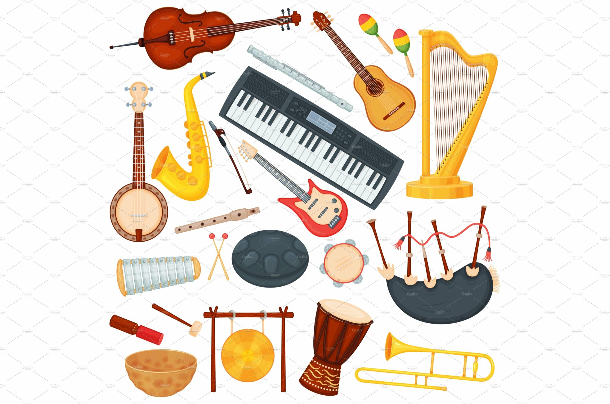 Cartoon musical instruments, classic – MasterBundles