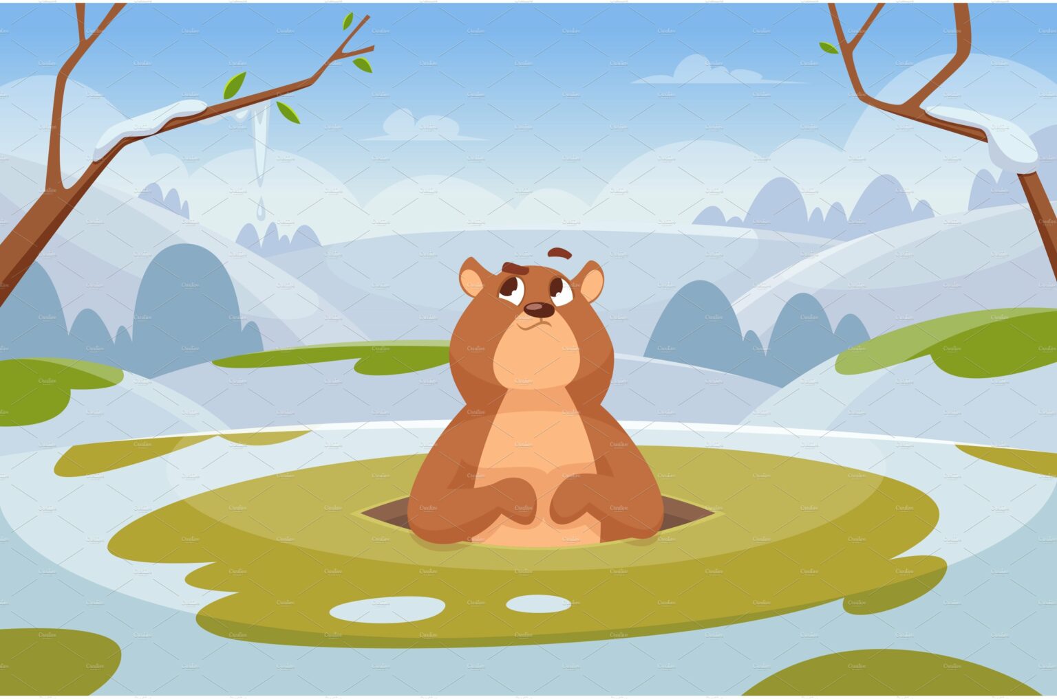 Groundhogs background. Time loop day – MasterBundles