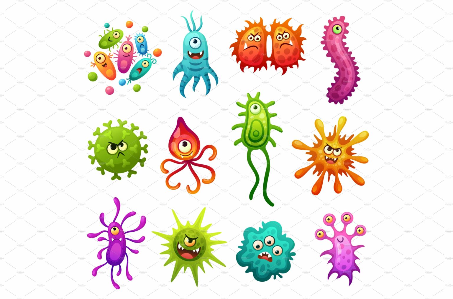 Cute bacterias. Bacteria character – MasterBundles