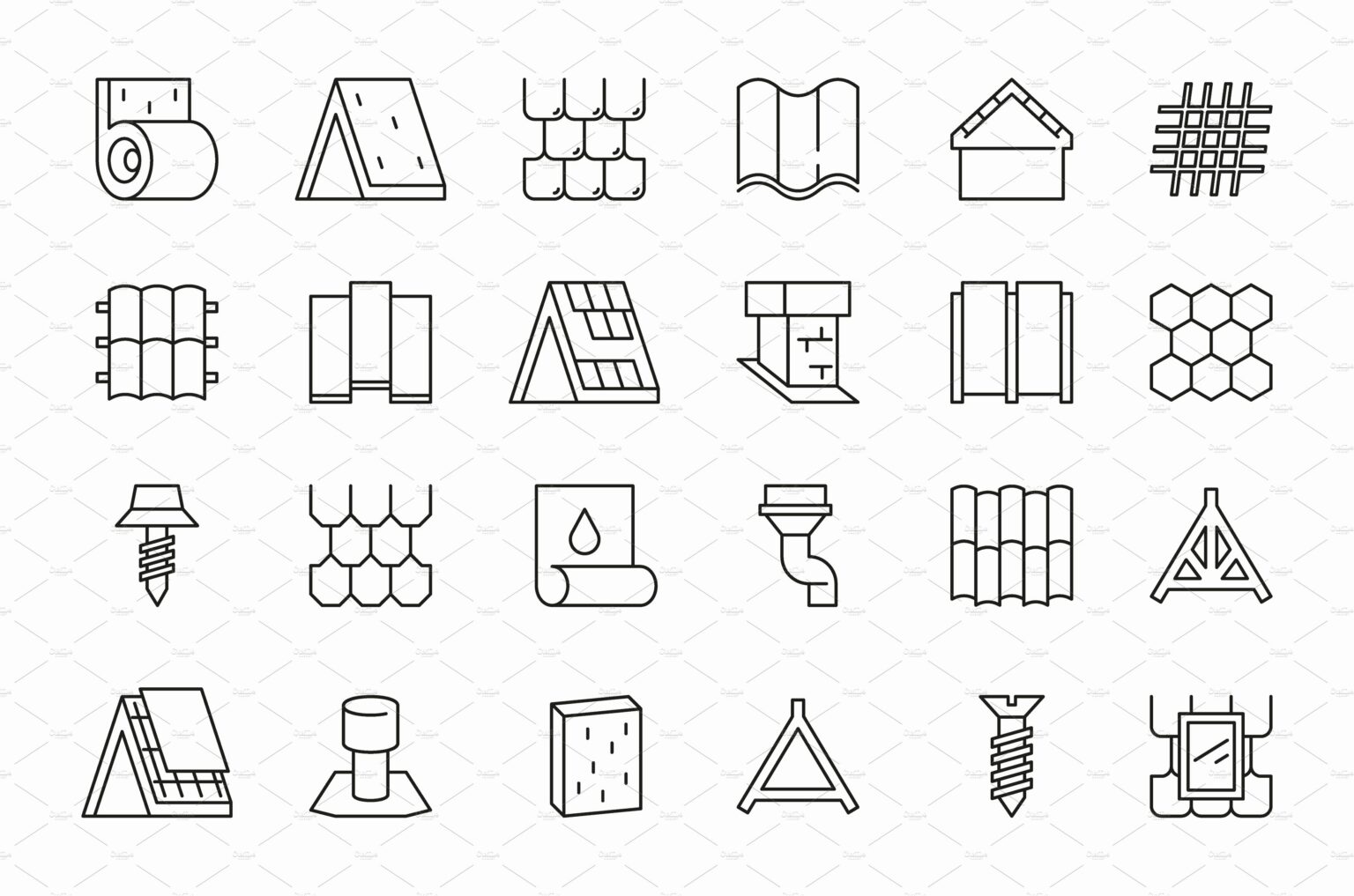 Roofing symbols. Housetop – MasterBundles
