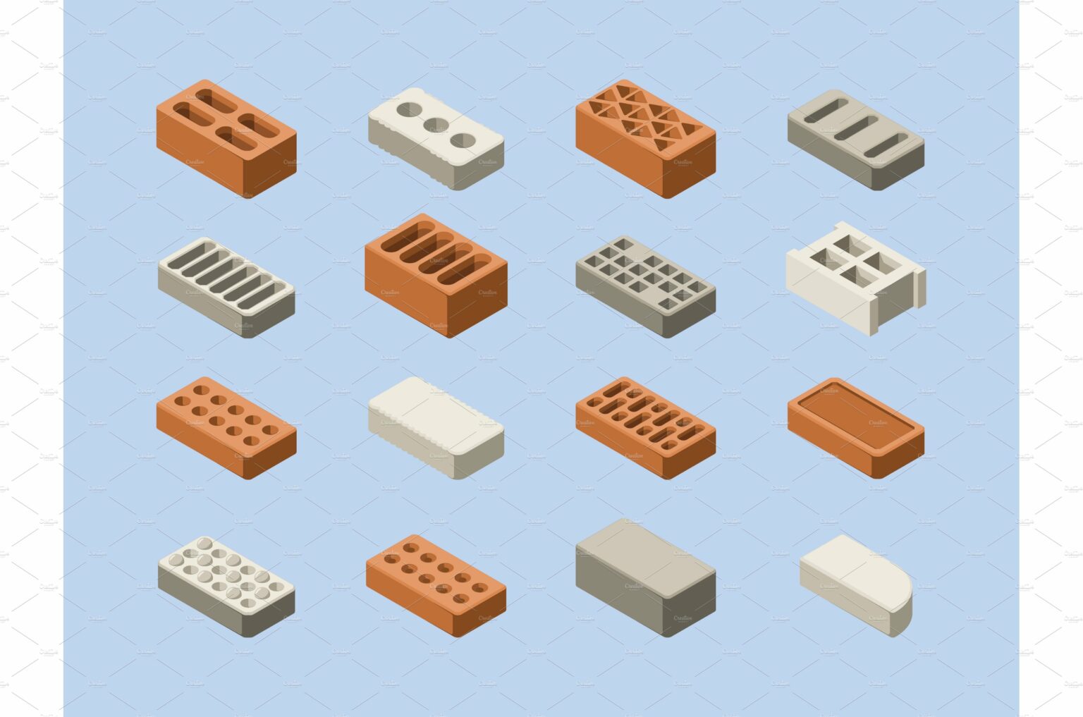 Bricks set. 3d materials for – MasterBundles