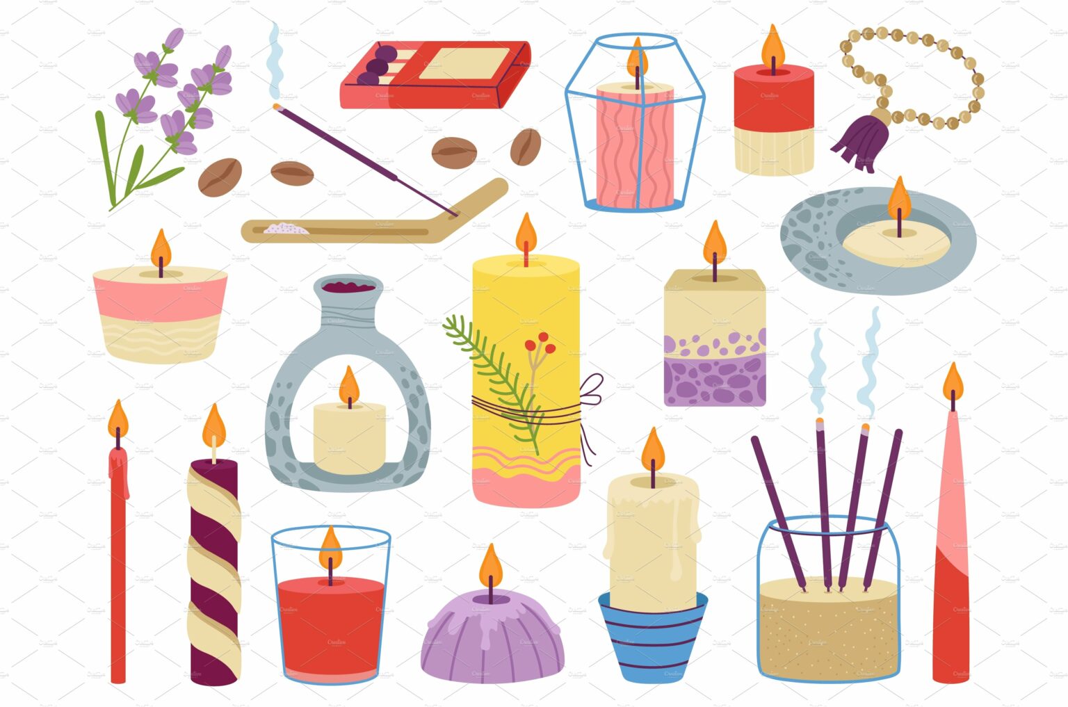 Meditation elements and candles – MasterBundles