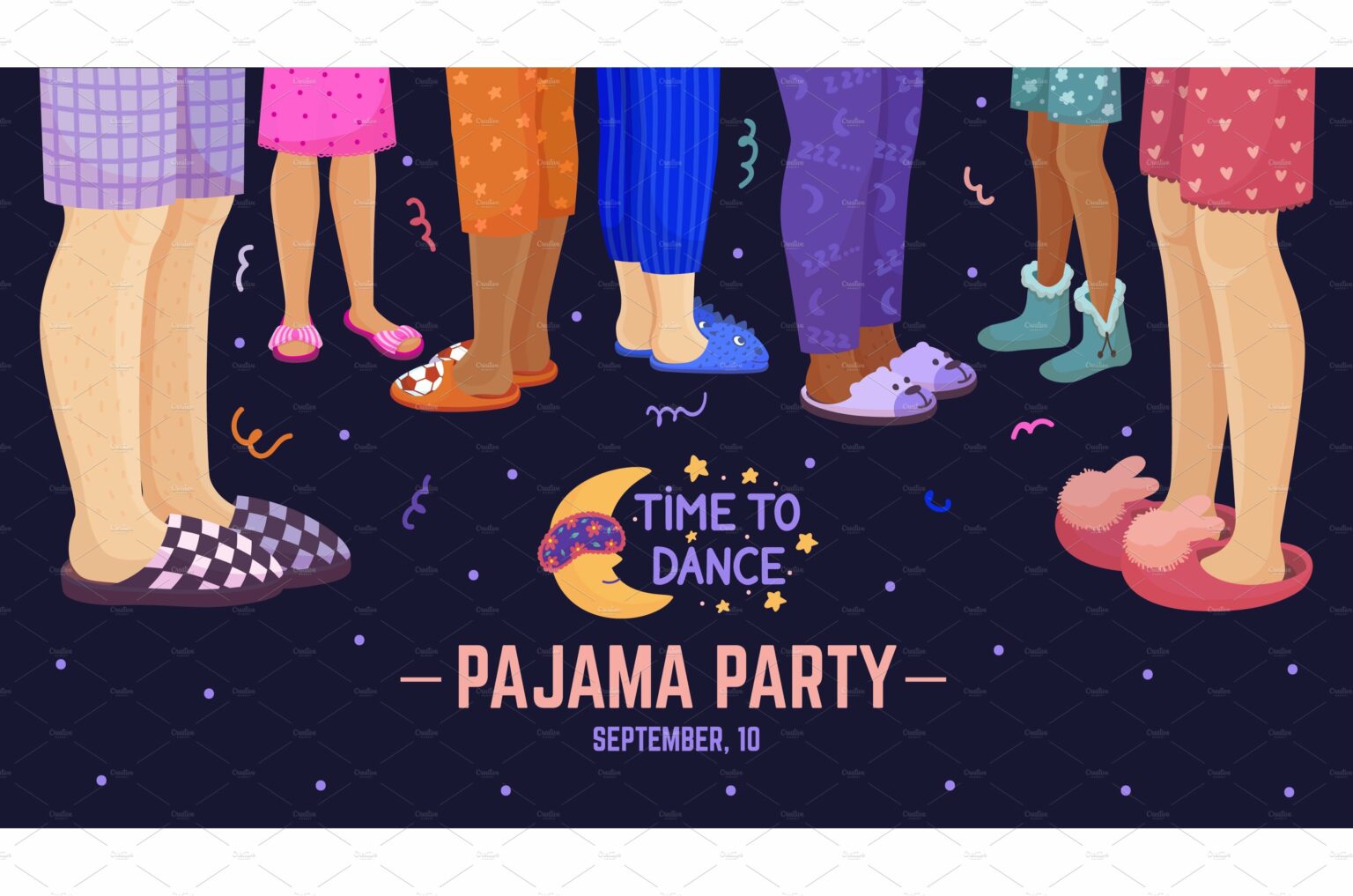 Pajama party background with casual – MasterBundles