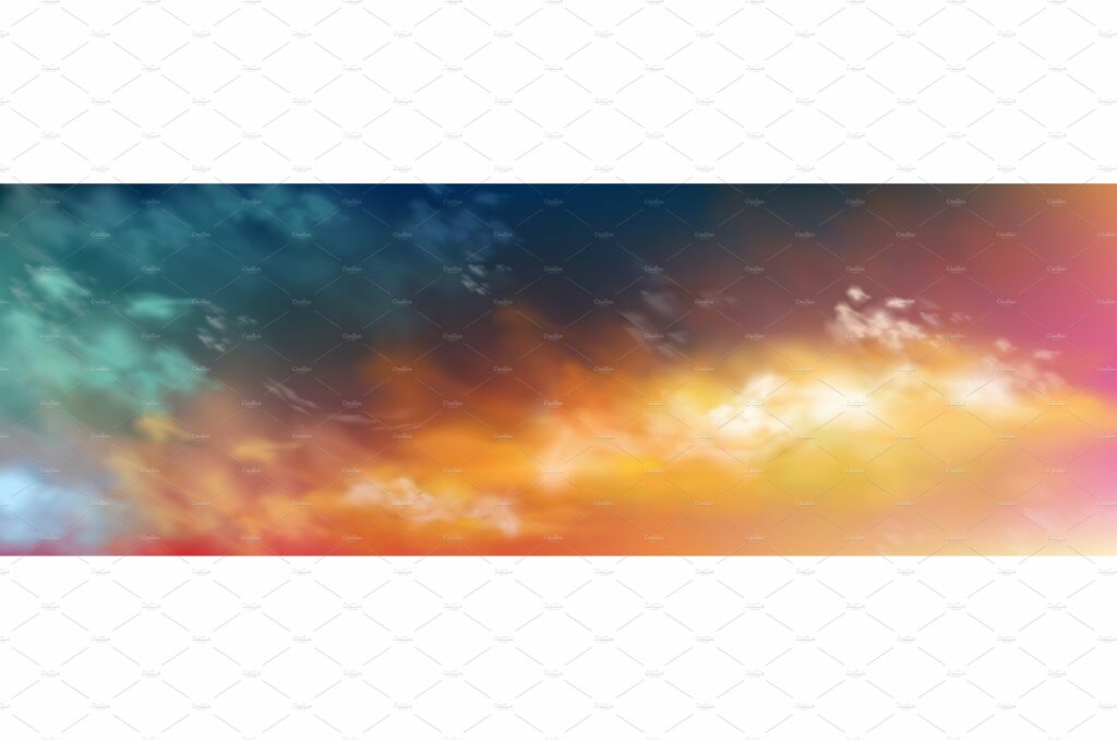 Sunset sky with realistic cloud – MasterBundles