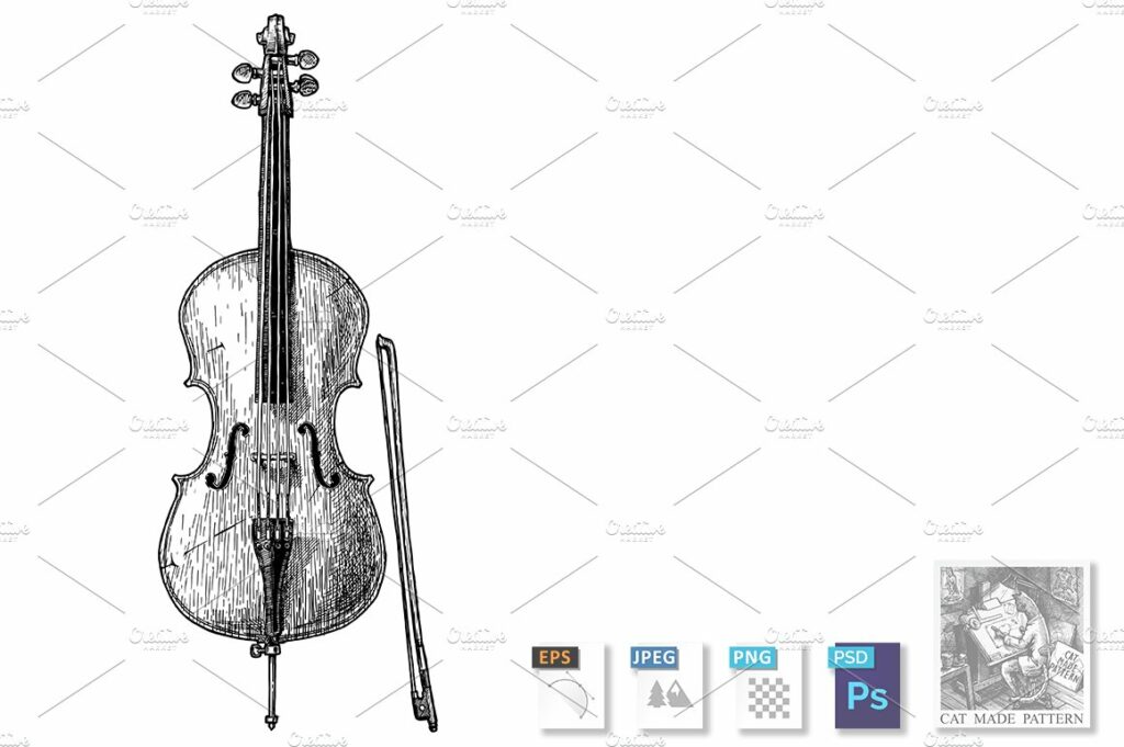 illustration of Cello – MasterBundles