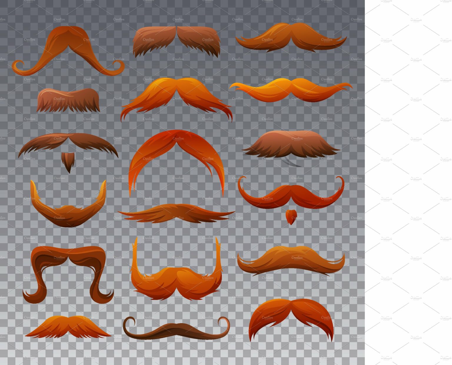 Mustache icons, vector set – MasterBundles