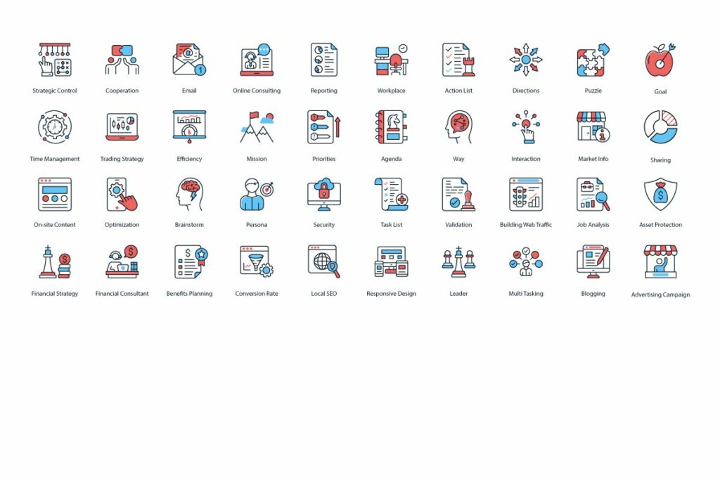 Strategy Building Color Icons – MasterBundles