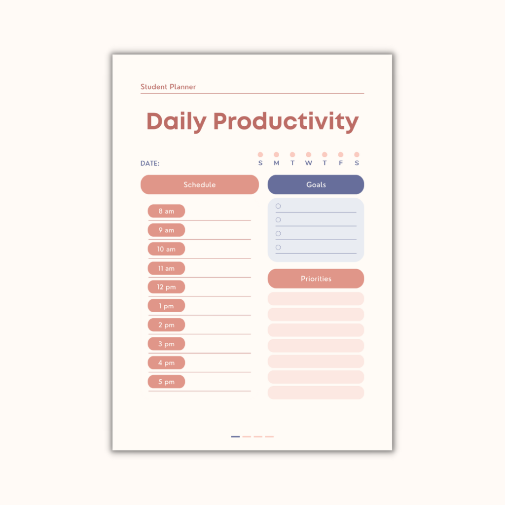 Modern Daily Student Productivity Planner Template - MasterBundles