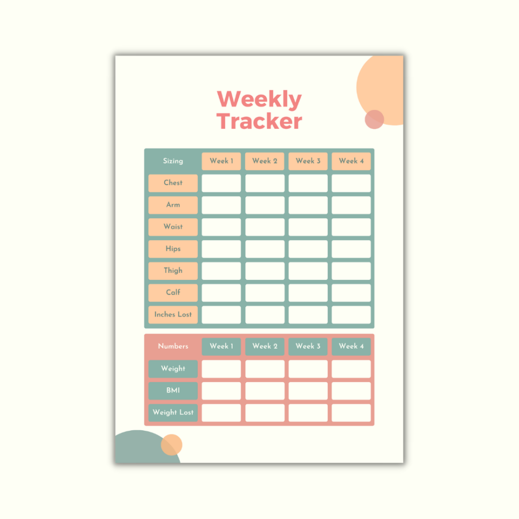 Fitness and Measurement Tracker Canva Template - MasterBundles