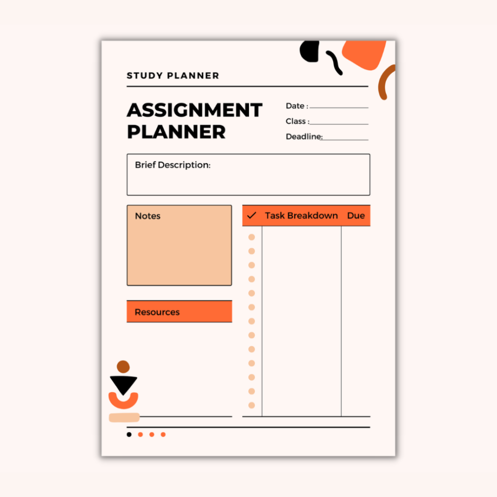 Study Planner Task Breakdown Canva Template - MasterBundles