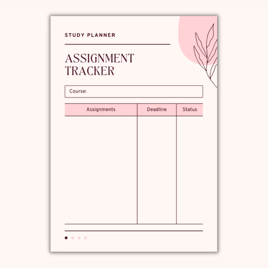 Study Planner Assignment Tracker Template - MasterBundles