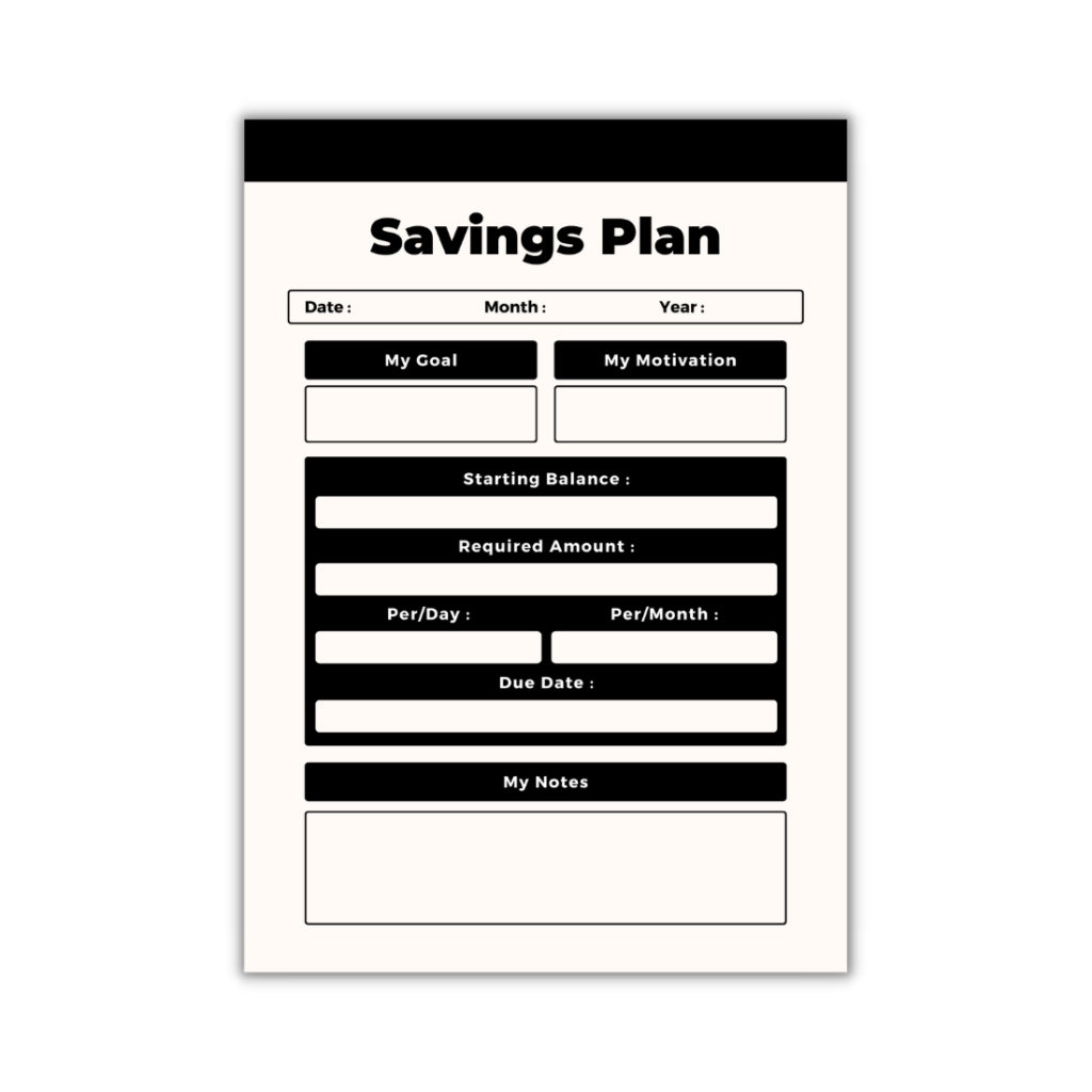 Savings Plan Planner Canva Template - MasterBundles