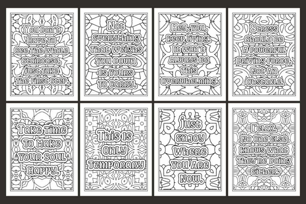 Stress Relief Coloring Pages for Adults KDP Coloring Book - MasterBundles