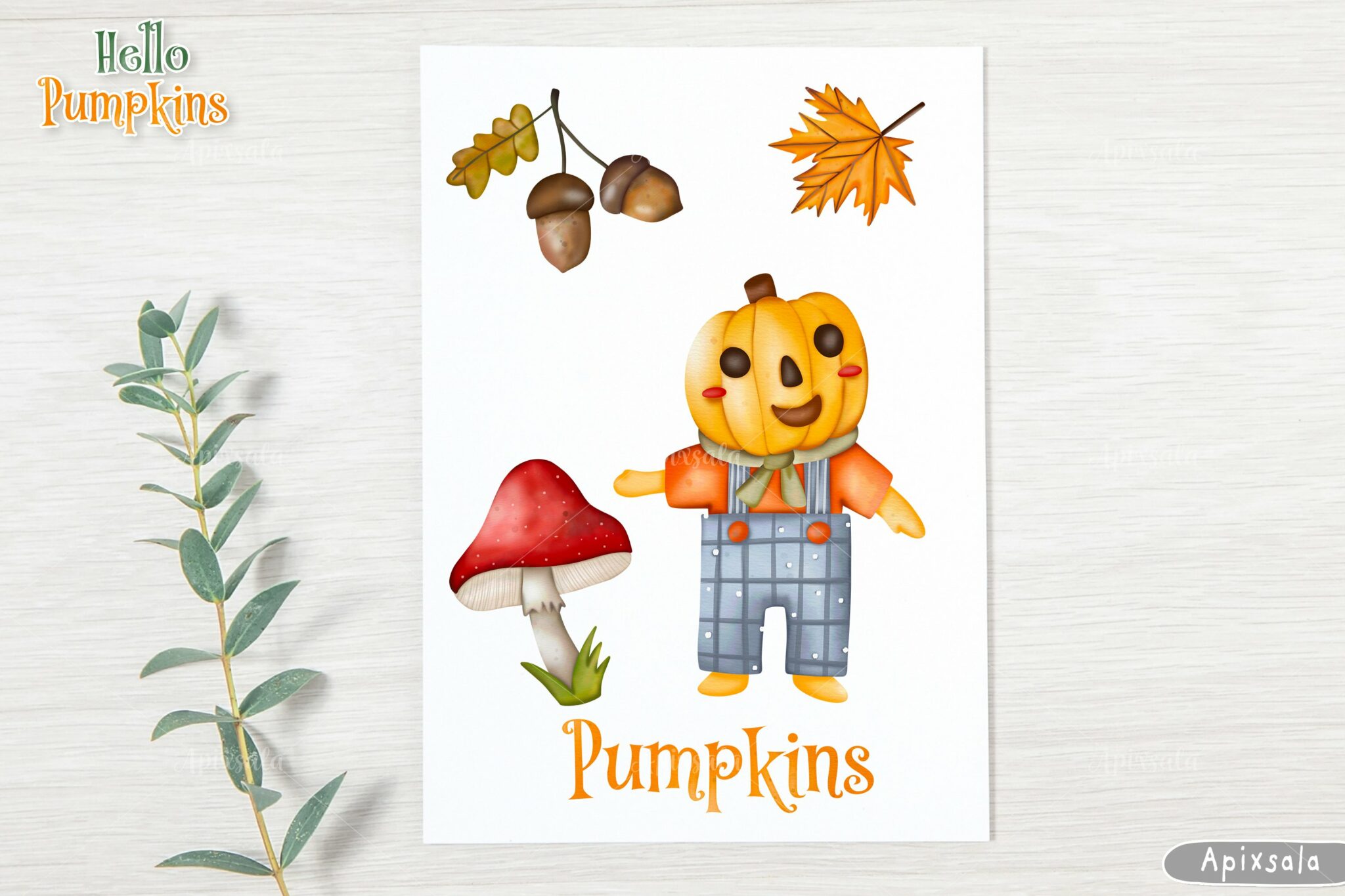 Cute Pumpkin Boy & Girl Watercolor – MasterBundles