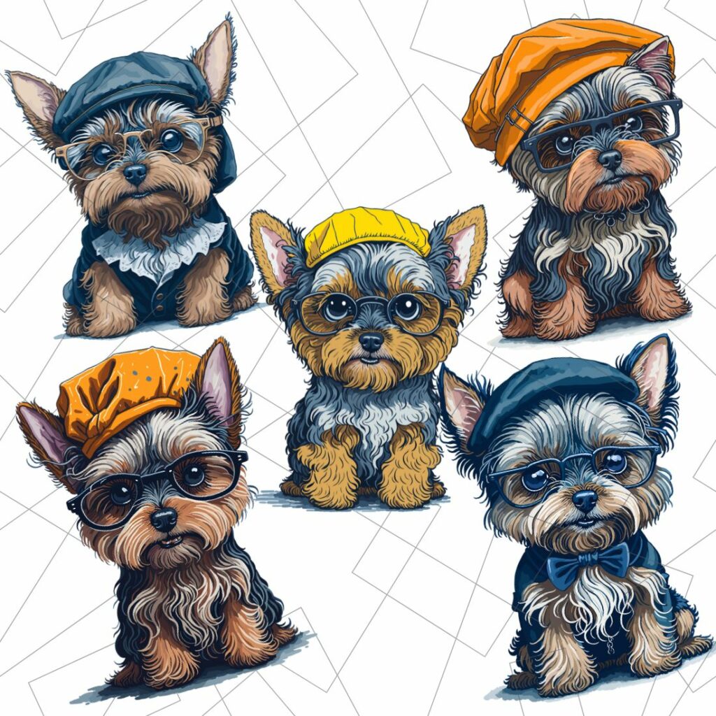 Yorkshire Terrier Watercolor Sublimation - MasterBundles