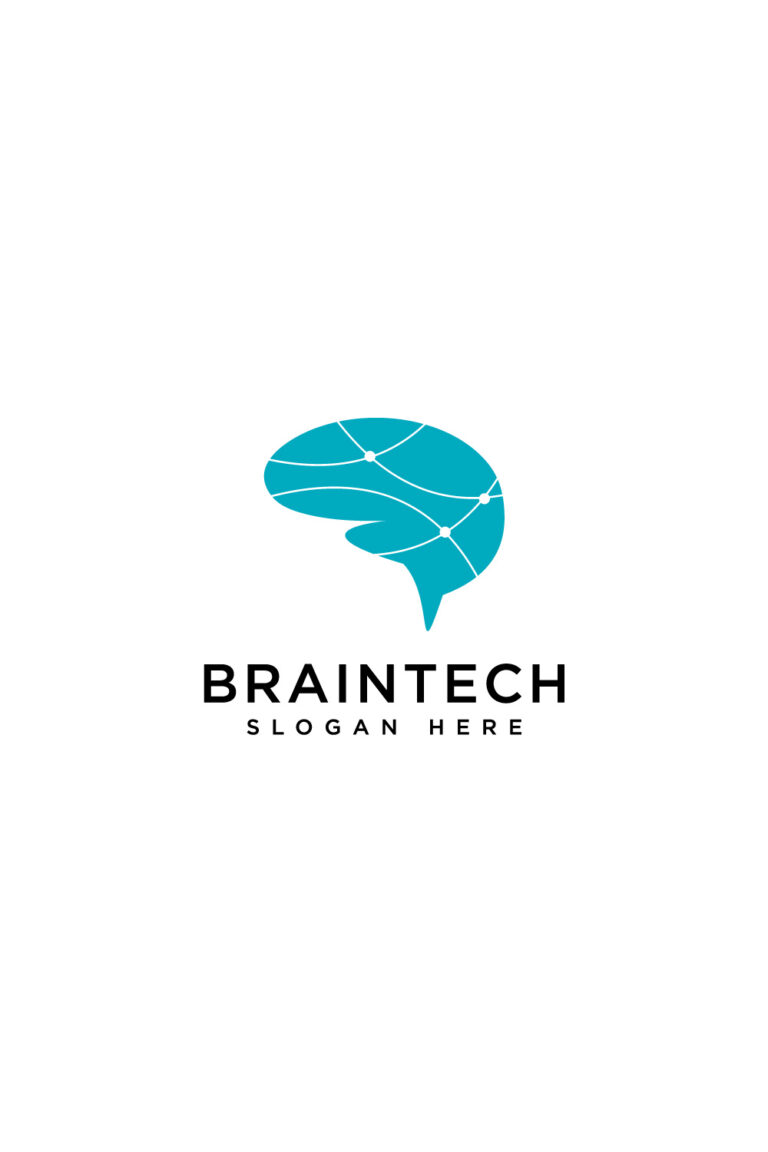brain technology logo design vector - MasterBundles