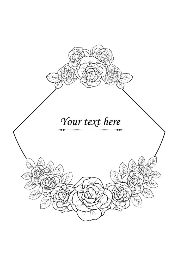 vintage rose flower border design, rose border and frame design ...